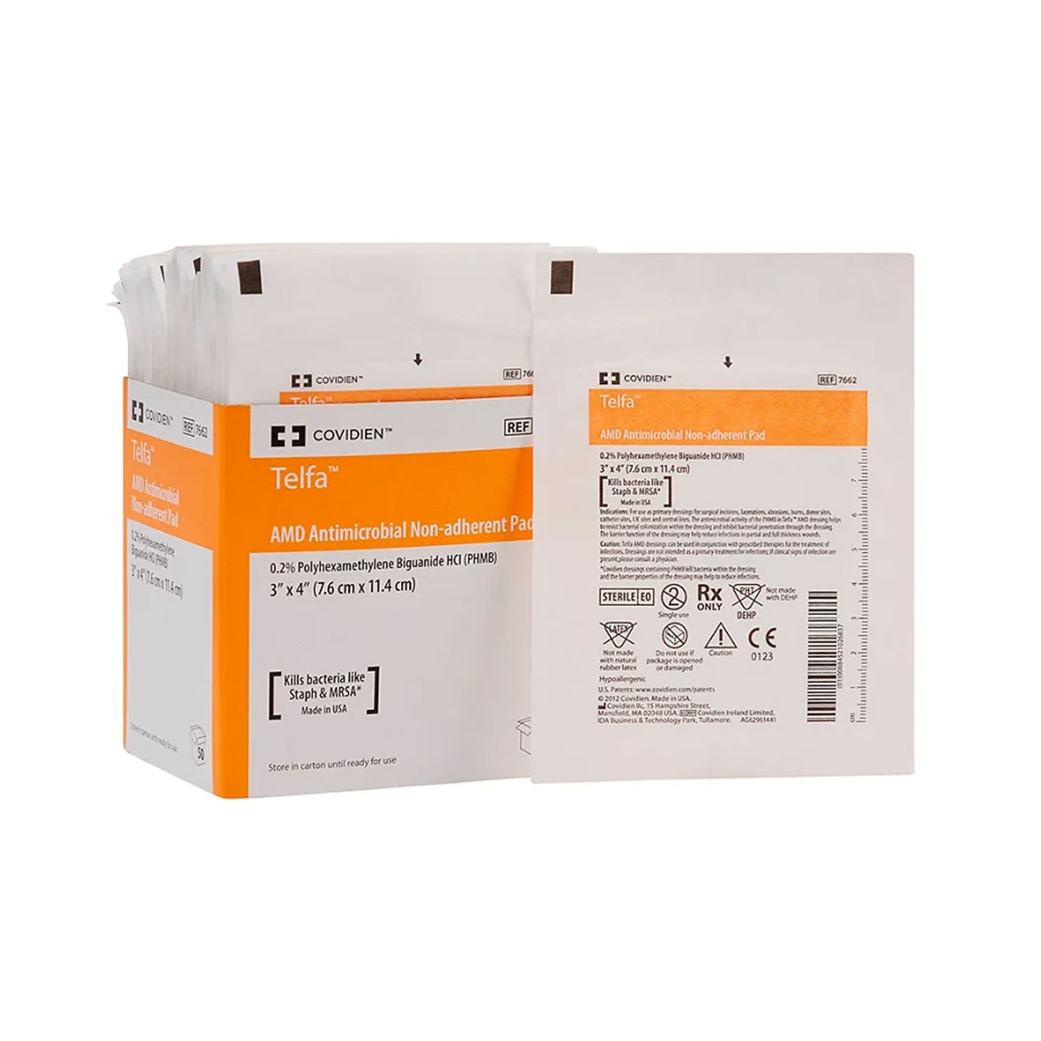 Telfa AMD Cobertura com PHMB 10,2x20,3cm Borda com 25 | Globomed ...